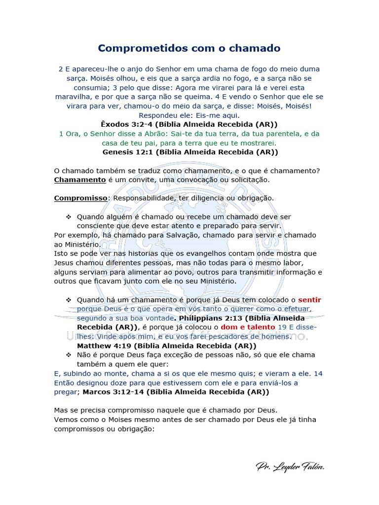 Comprometidos Com o Chamado | PDF | São Pedro | Jesus