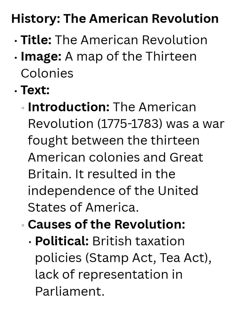 The American Revolution | PDF