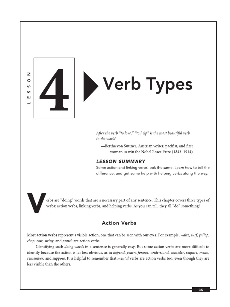 Verb Types | PDF