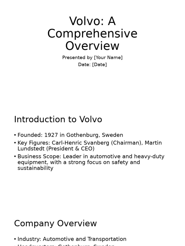 Volvo Overview: History, Products, and Goals | PDF
