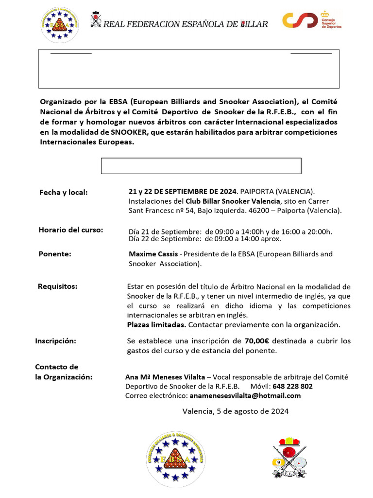 Conv Curso Ebsa 1 | PDF