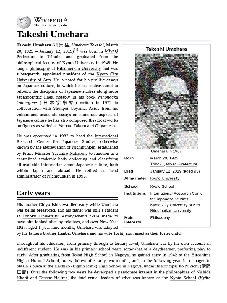 Takeshi_Umehara | PDF | Japan