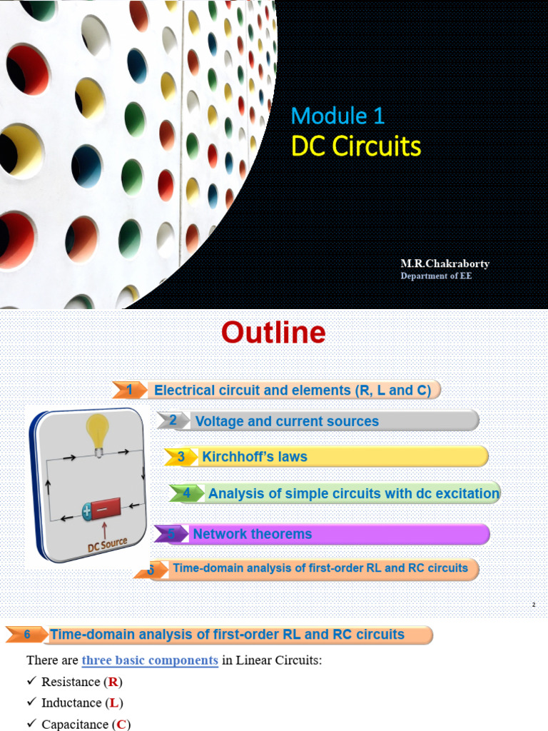 Module 1 - DC Circuits - Part 8 | PDF | Electrical Network | Capacitor