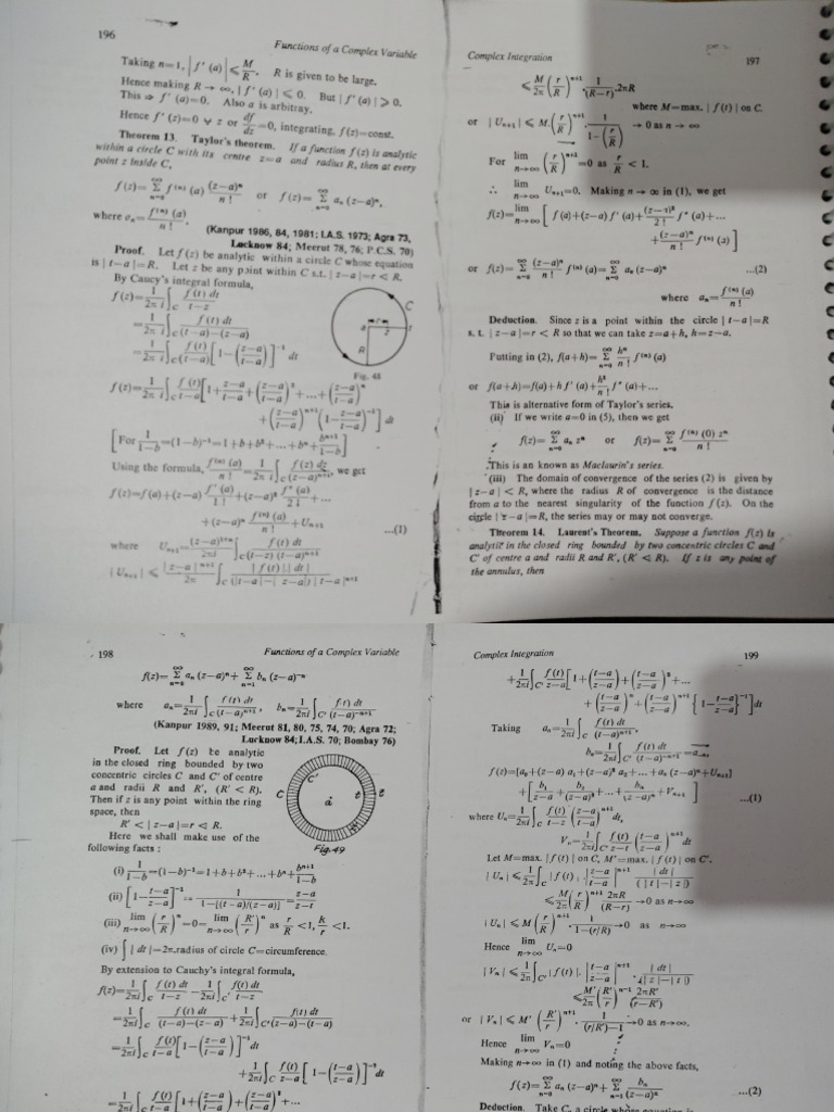 Laurent Taylor Book PDF | PDF | Complex Analysis | Mathematical Concepts