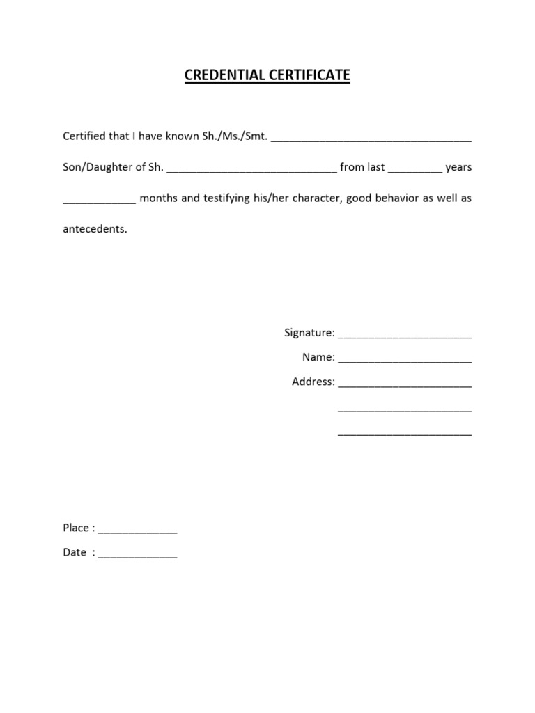 Credential Certificate | PDF