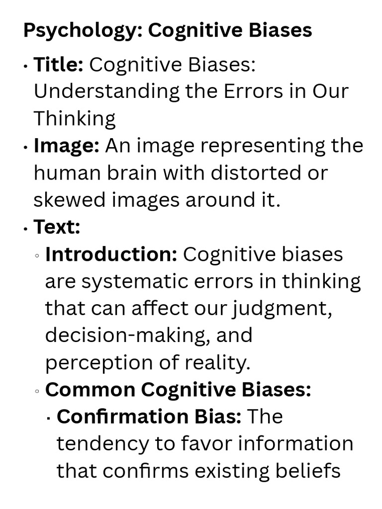 Understanding Cognitive Biases | PDF
