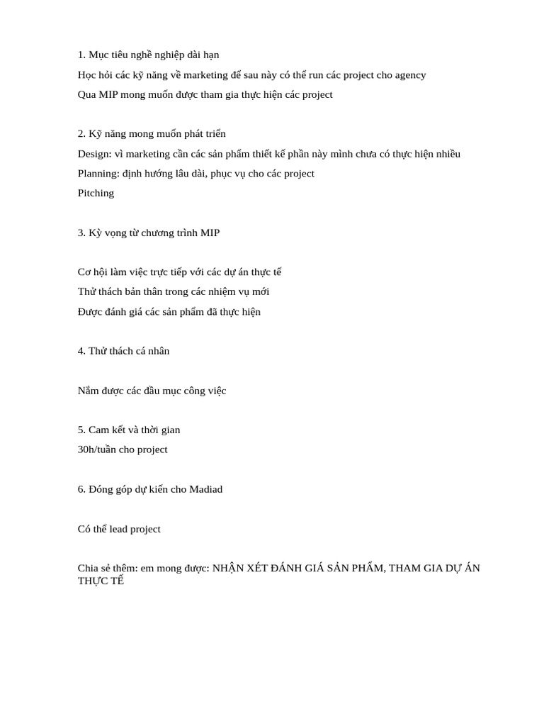 Phan Tien Dung - Planning | PDF