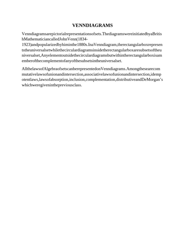 Venn Diagrams - Augustine University - New - Lecture Note-1 | PDF ...