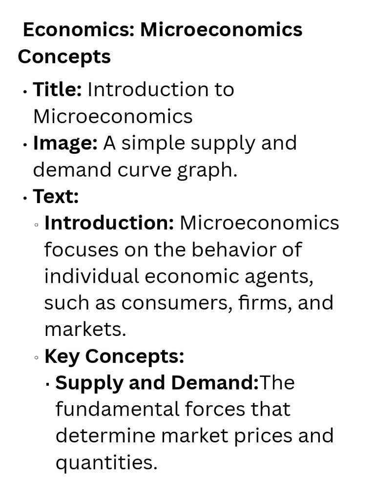 Economics Microeconomics Concepts | PDF