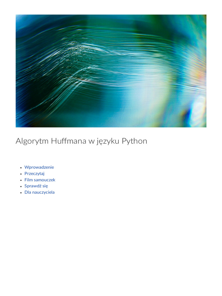 Algorytm Huffmana W Jezyku Python | PDF