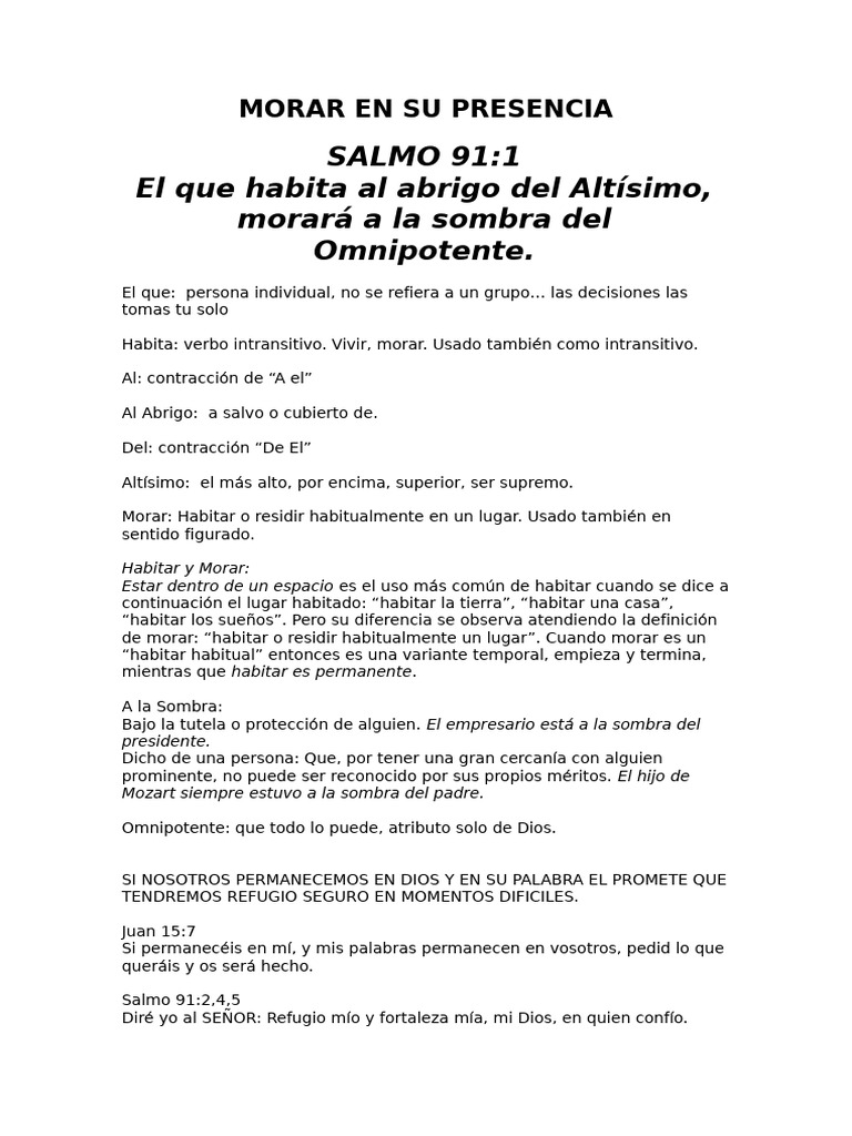 Refugio en la Presencia Divina | PDF