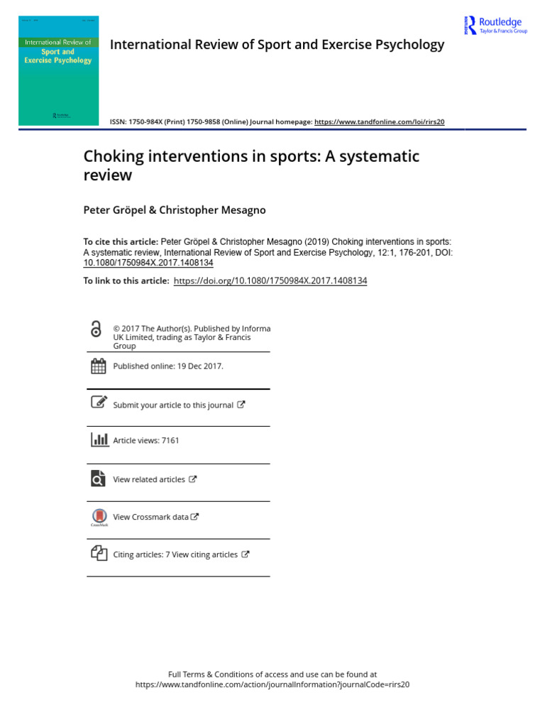 1.2 Choking 1 | PDF | Systematic Review | Attention
