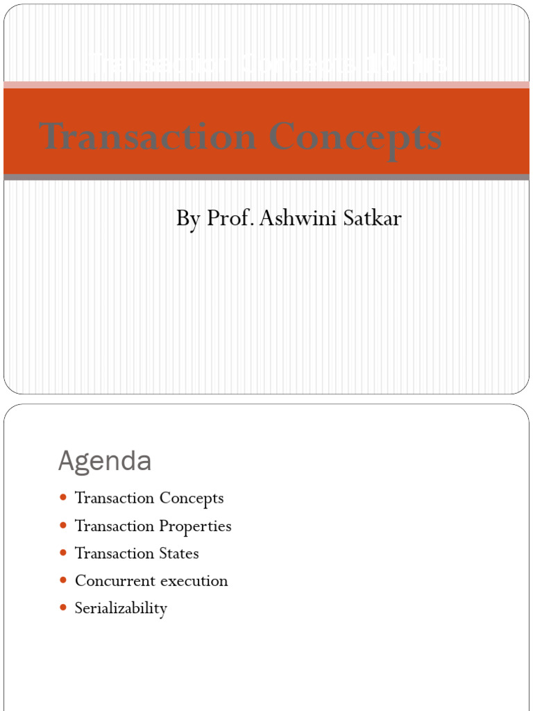 Chapter 3 Transaction concepts | PDF | Database Transaction | Computing