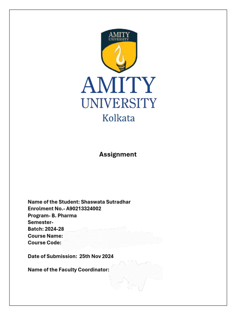 Student Assignment Cover | PDF