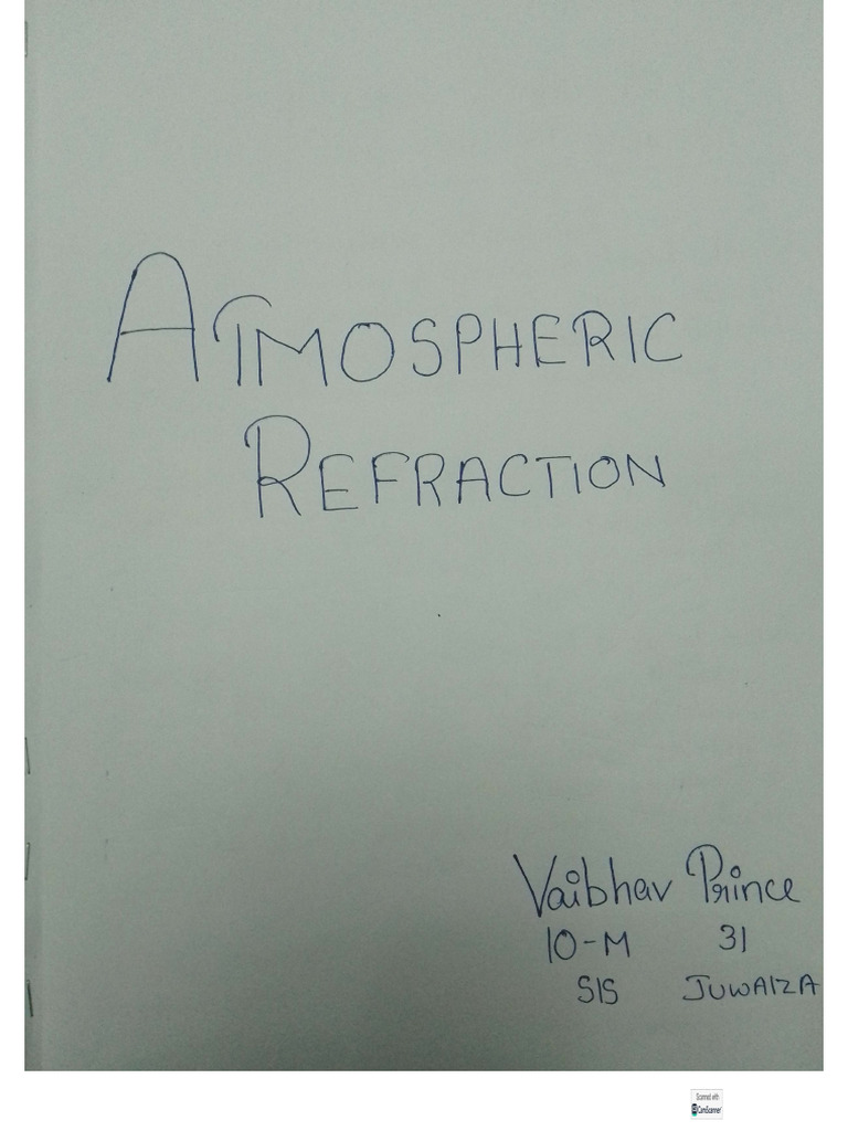 Atmoshperic Refraction Project | PDF