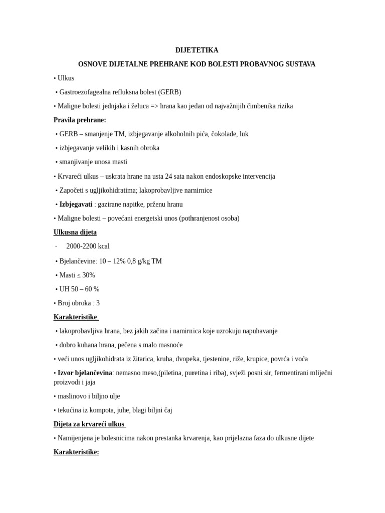 DIJETETIKA - ispit | PDF