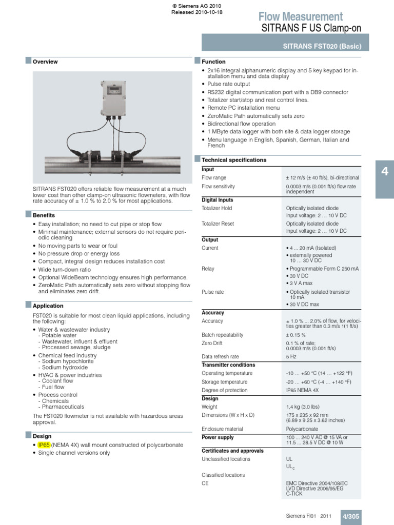 CATALOGO FST020 | PDF | Flow Measurement | Pipe (Fluid Conveyance)