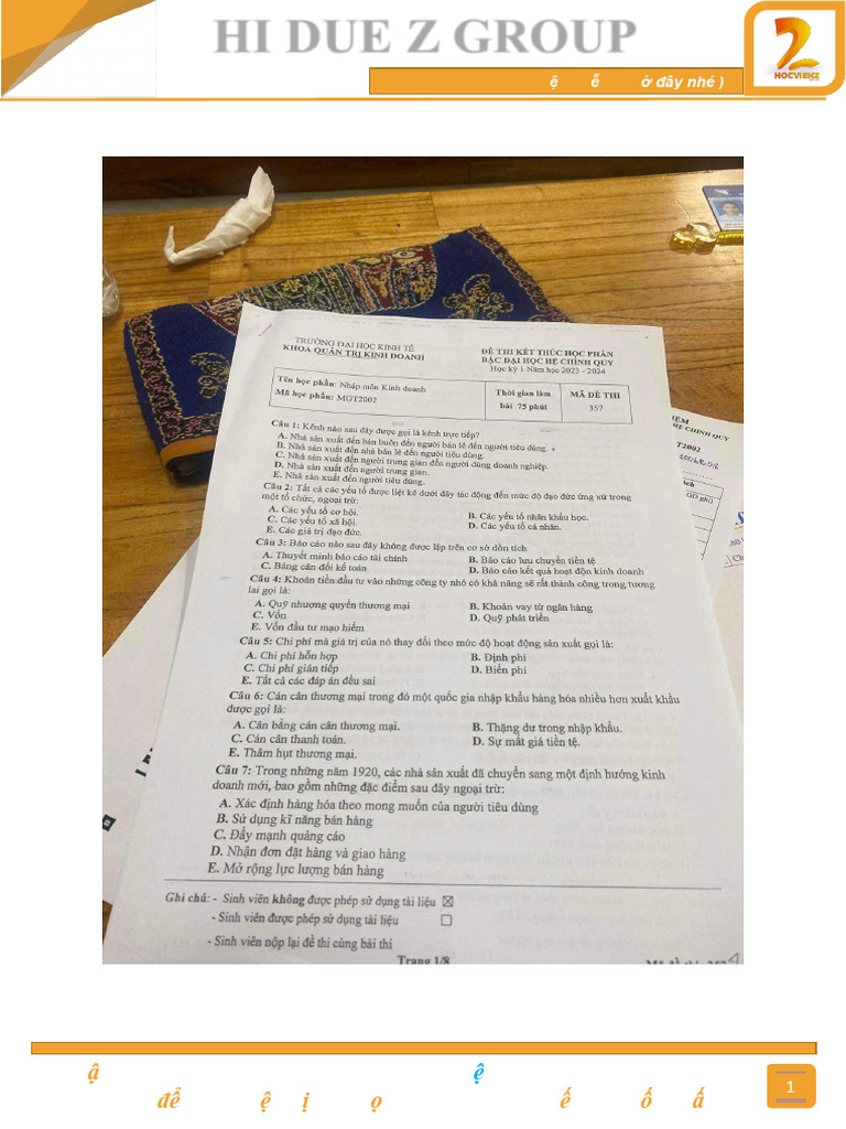 Đề Cuối Kì NMKD Mentor Hữu Bằng | PDF