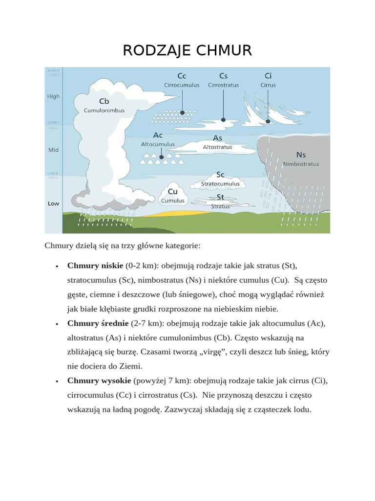 RODZAJE CHMUR-INFORMATYKA | PDF
