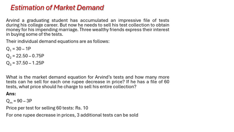 Deriving Market Demand Equation | PDF