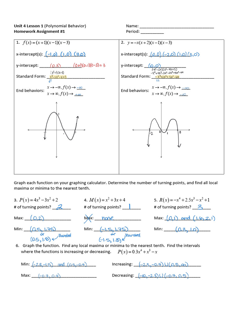 HW_Polynomial_Behavior_KEY math hw | PDF | Analysis | Graph Theory HW_Polynomial_Behavior_KEY math hw | PDF | Analysis | Graph Theory