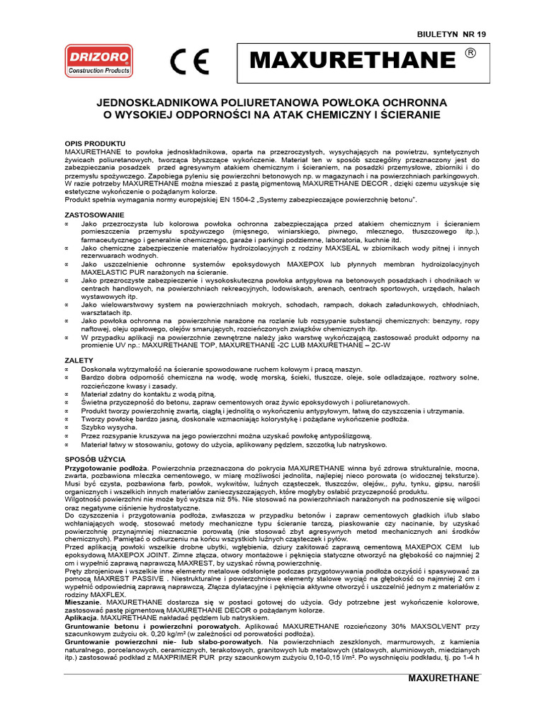 Karta Techniczna Maxurethane | PDF
