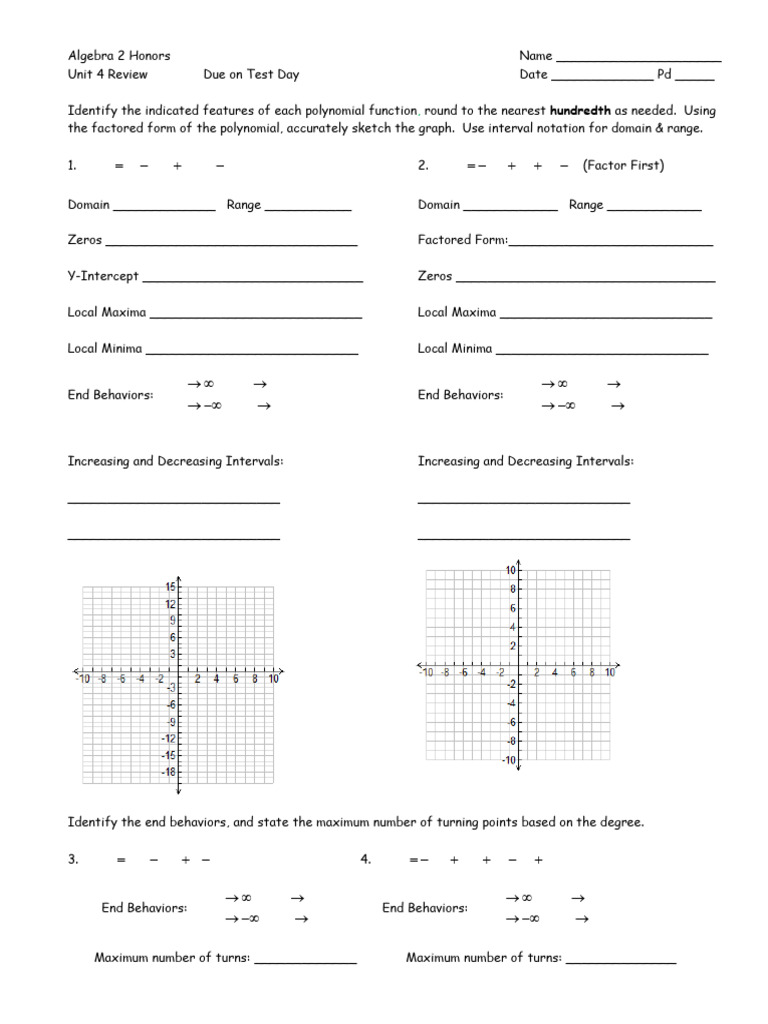 Review_Unit_4_HW | PDF | Factorization | Zero Of A Function