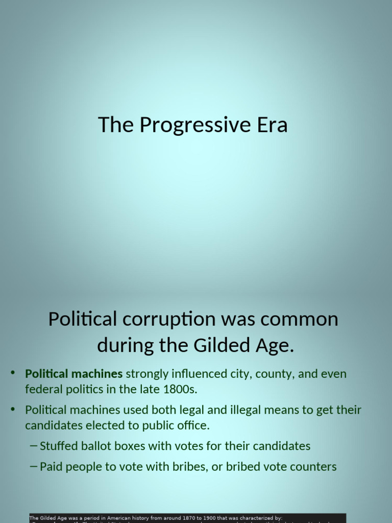 Progressive Era PowerPoint - 1 | PDF | Progressivism In The United ...