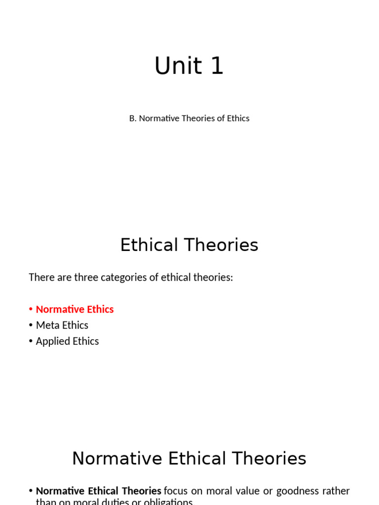 Normative Theories of Ethics | PDF | Utilitarianism | Psychological Egoism