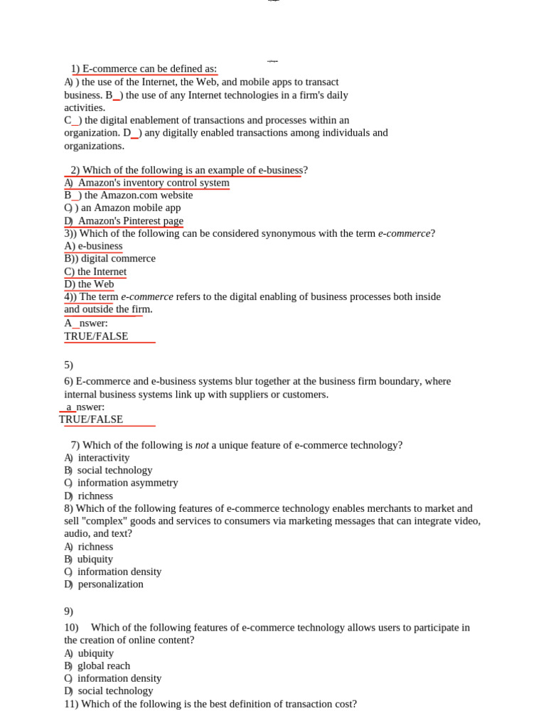 ecommerce chapter 1 | PDF | E Commerce | Business