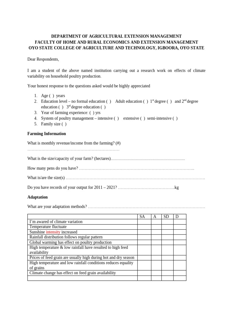 Questionnaire Sample | PDF