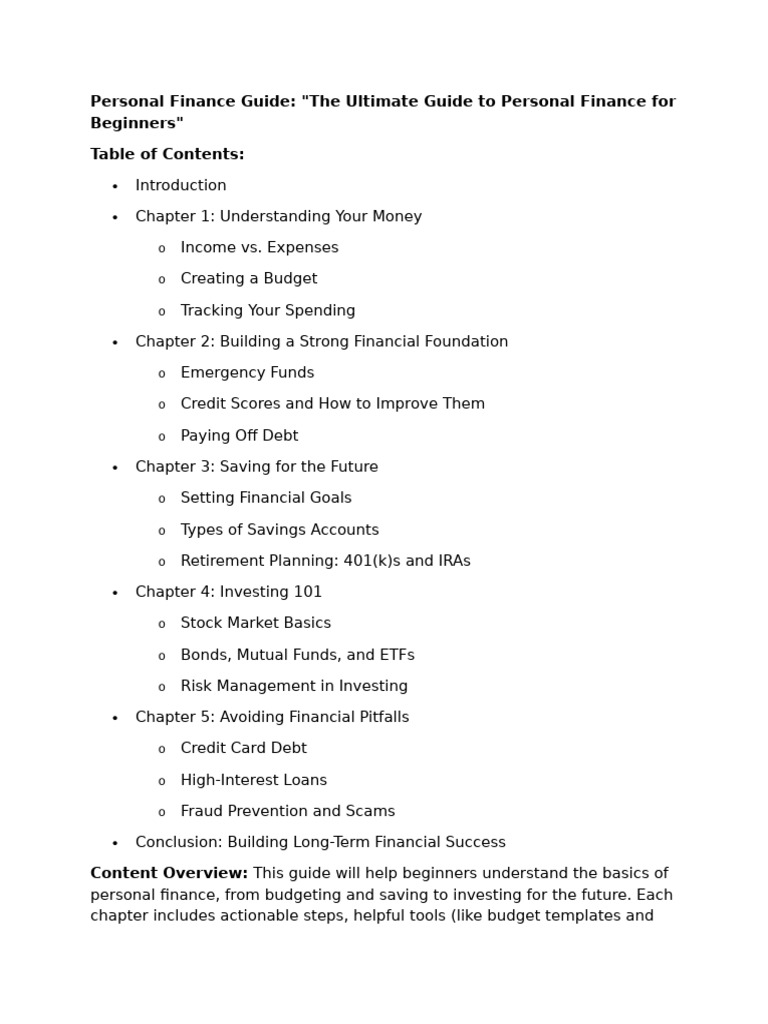 Personal Finance Guide | PDF