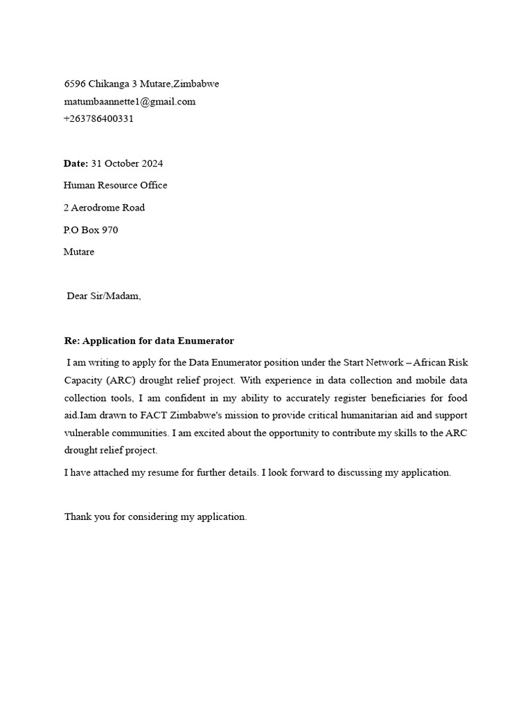 Application Letter | PDF