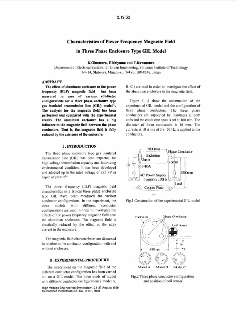 Characteristics of power frequency magnetic field in three phase ...