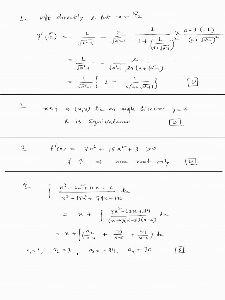 JEE Main Math Solutions FT-5 | PDF