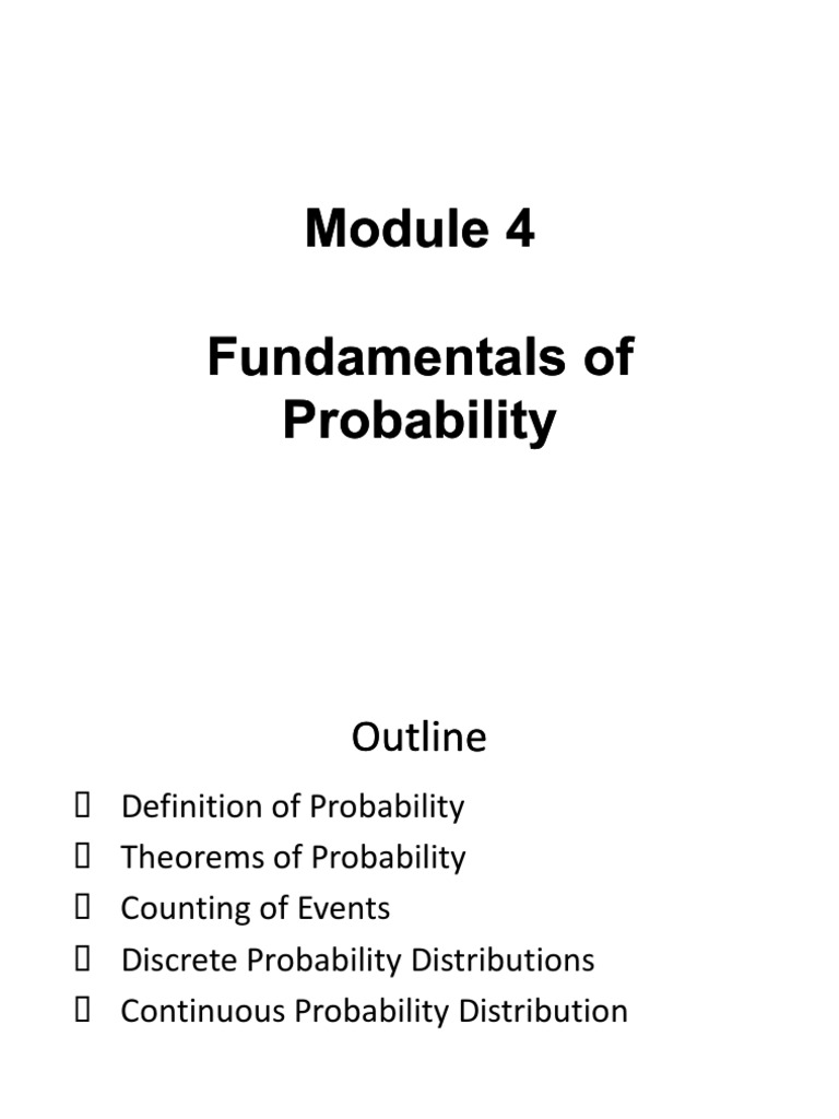 Module 4 - Fundamentals of Probability | PDF | Probability ...