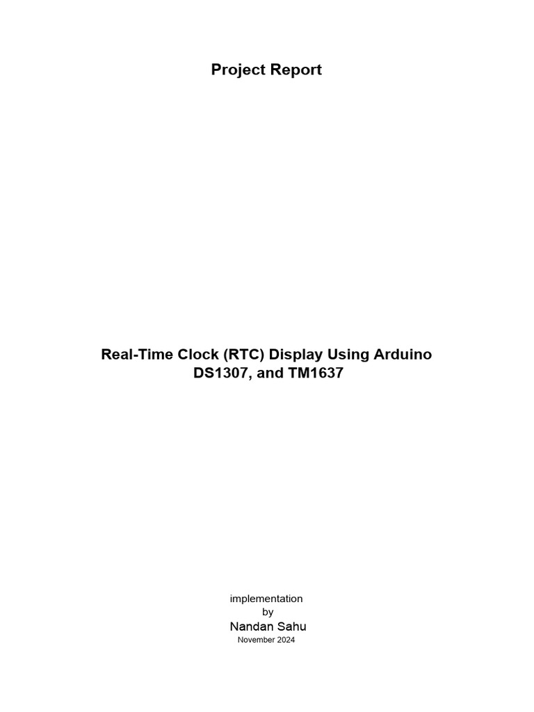 Real Time Clock Rtc Display Using Arduino Ds1307 And Tm1637 Pdf Arduino Computer