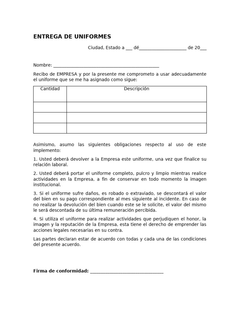 MACHOTE Entrega de Uniformes | PDF