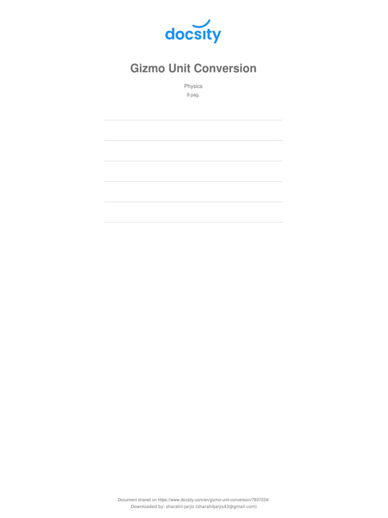 Docsity Gizmo Unit Conversion | PDF | Kilogram | Measurement