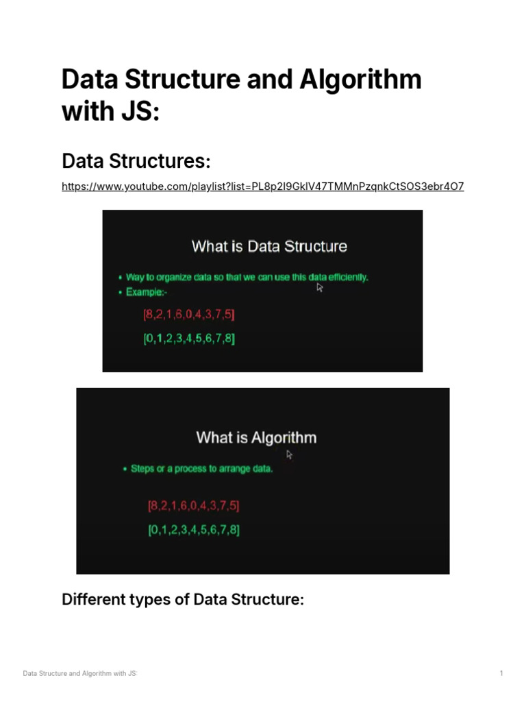 JavaScript Data Structures & Algorithms | PDF