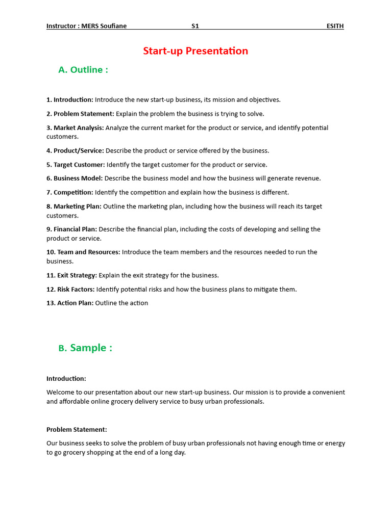 Start Up Presentation Pdf Marketing Business Model