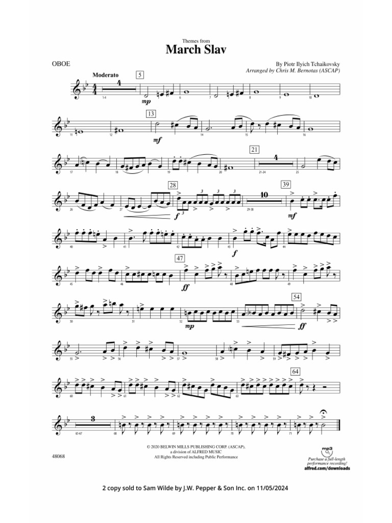 March Slav Oboe- | PDF
