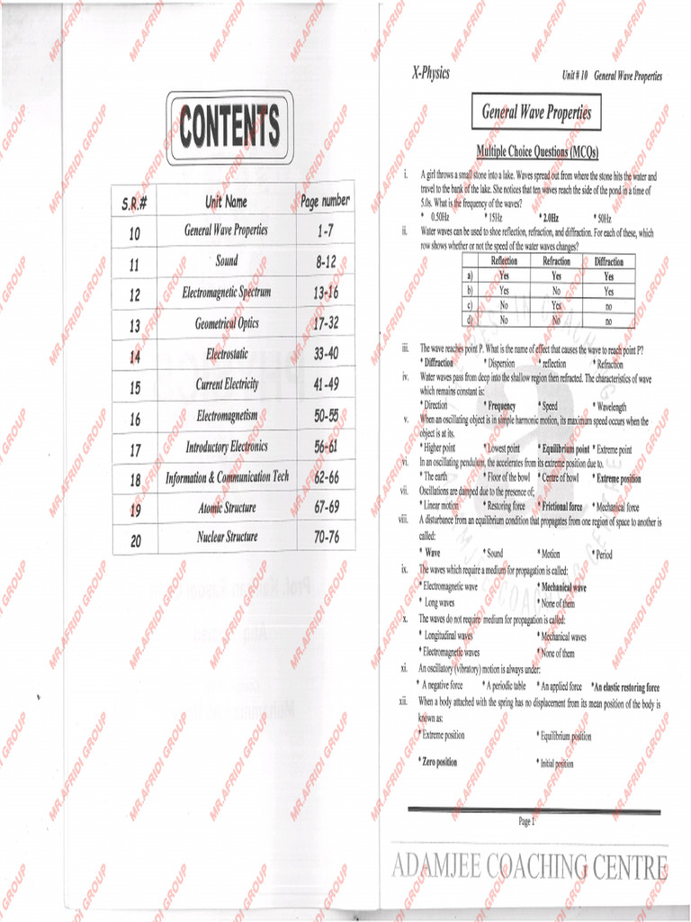 X-Physics Notes by Adamjee Couching Center | PDF