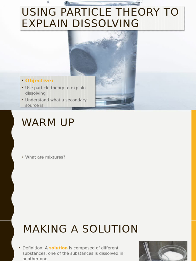Dissolving and The Particle Theory | PDF