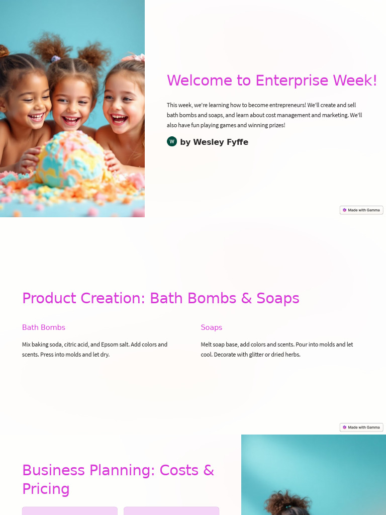 Entrepreneur Week: Create & Sell Soaps | PDF | Marketing | Business