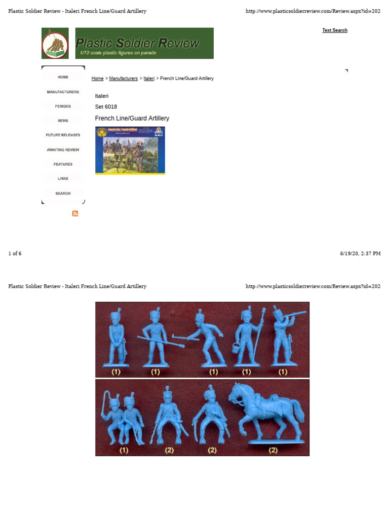 Italeri French Line-Guard Artillery | PDF | Artillery