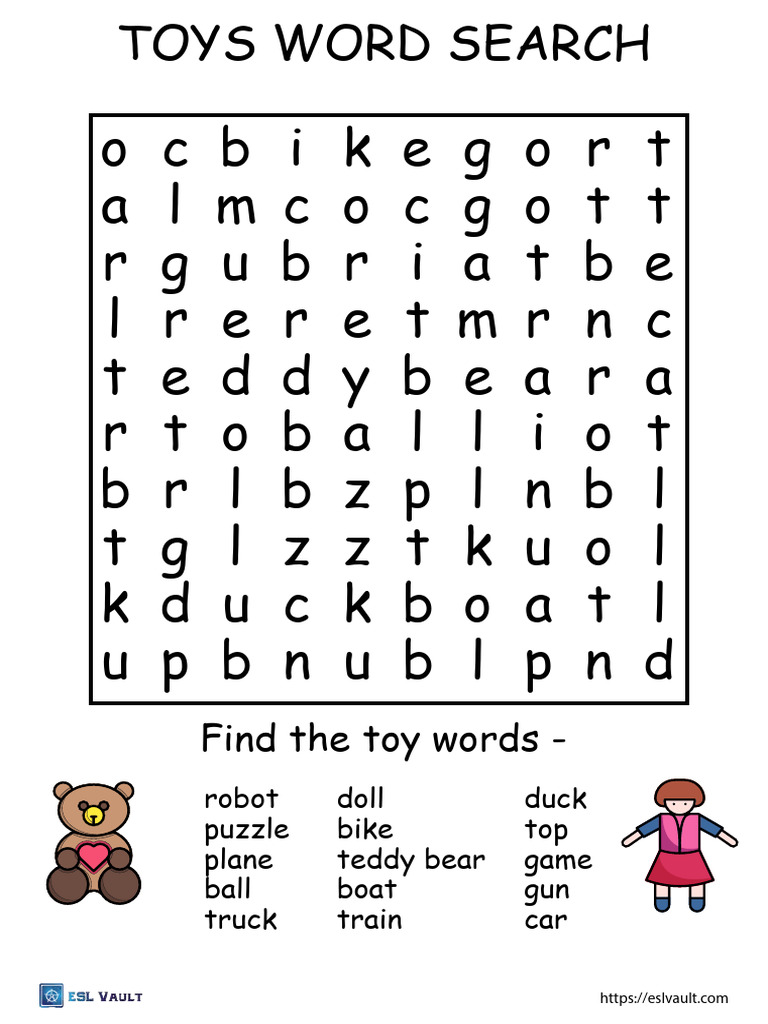 Toy Word Search for Kids | PDF