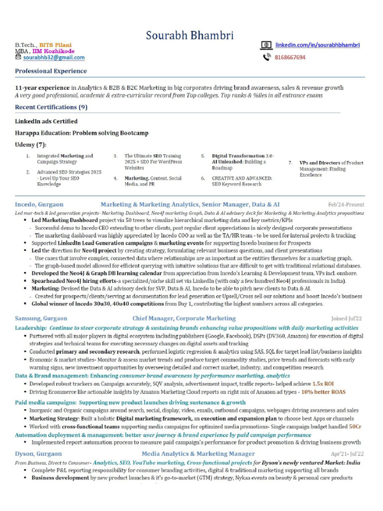 SB Resume Marketing & Analytics | PDF