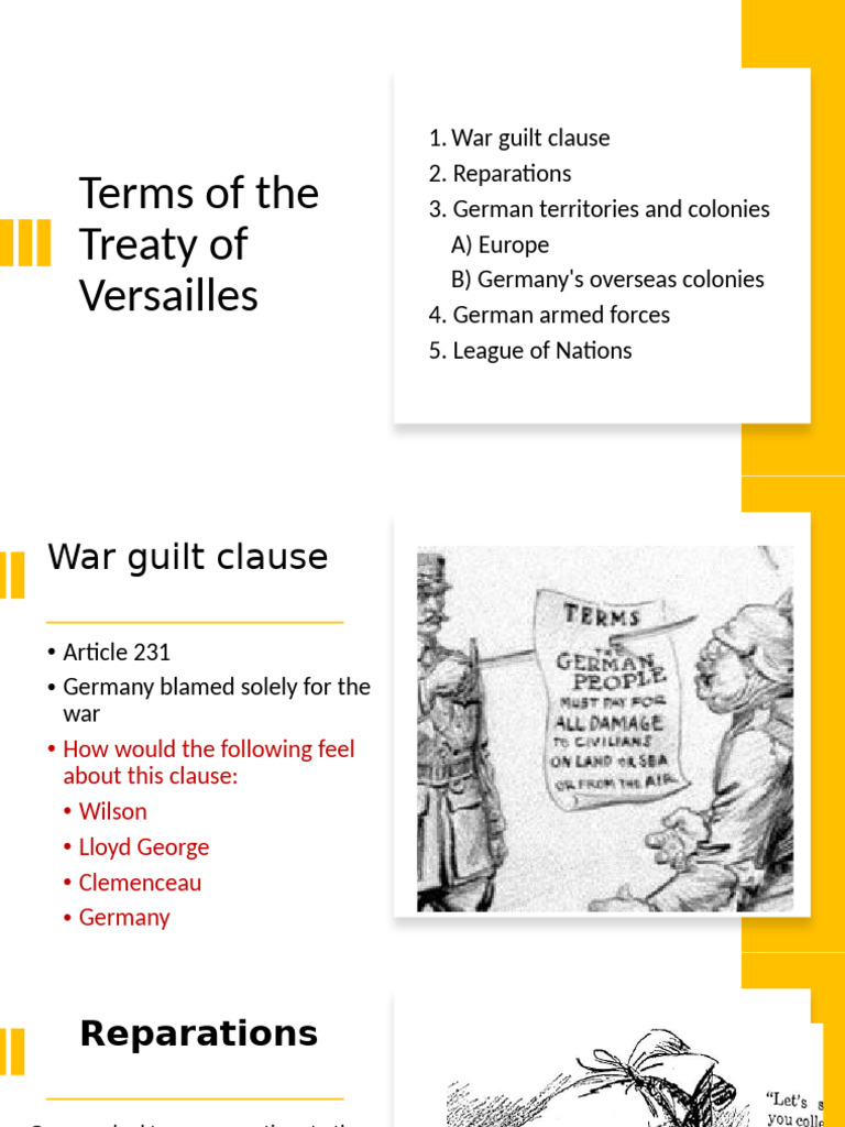 Terms of the Treaty of Versailles | PDF | Treaty Of Versailles | German ...