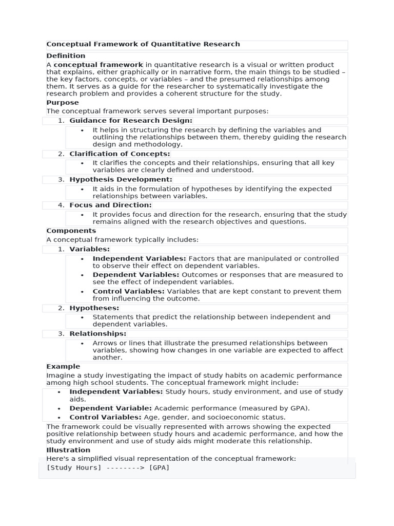 3.6 Conceptual Framework of Quantitative Research NOTES | PDF ...